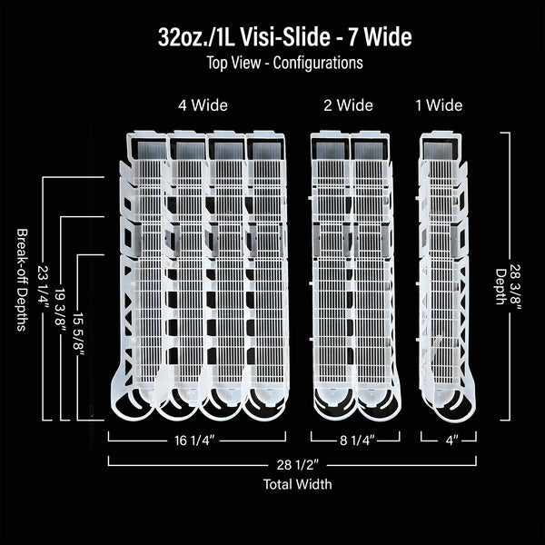32oz./1Liter Visi-Slide® 7 wide Shelf Glide